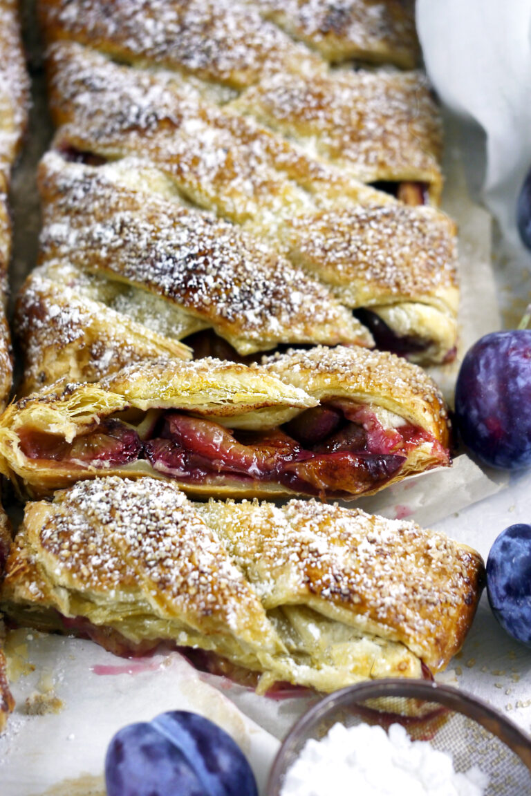 Puff Pastry Plum Plait. – Olga's Confections
